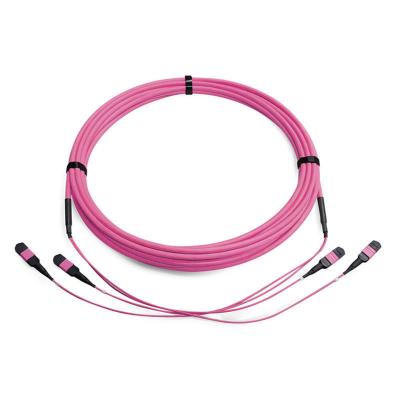 China 48 Cores 2x12 MPO-MPO Trunk Cables OM4 LSZH Patch Cord Type A/B/C 1-100M for sale