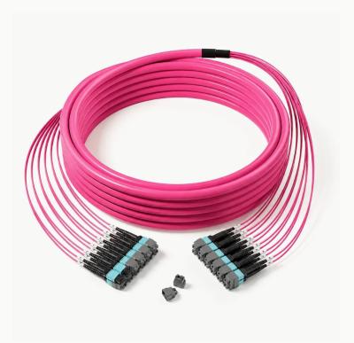 China 144 Cores 12x12  6x24 MTP MPO Trunk Cables OM4 LSZH Patch Cord Type A/B/C 1-100M for sale