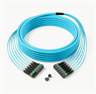 China 144 Cores 12x12  6x24 MTP MPO Trunk Cables OM3 LSZH Patch Cord Type A/B/C 1-100M for sale