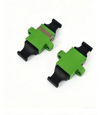 China MPO to MPO 8 12 24 SM Fiber Optic Adapter MPO Coupler SC Type Green Color with Flange for sale