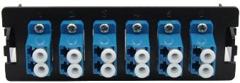 China Fiber Optic Adapter Panel 6 Ports with LC Duplex Adapters 12 Cores SM OM3 OM4 for sale
