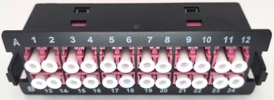China Fiber Optic Adapter Panel 12 Ports with LC Duplex Adapters 24 Cores SM OM3 OM4 for sale