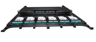 China 1U 144 Cores MTP MPO -LC Patch panel ODF Chassis enclosure Sliding type with Cassettes for sale
