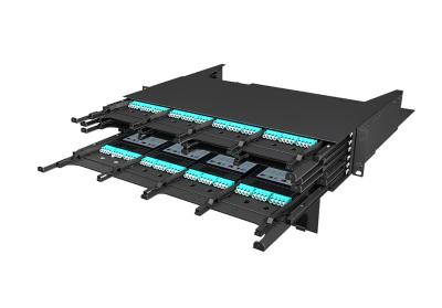 China 2U 288 Cores MTP MPO -LC Patch panel ODF Chassis enclosure Sliding type with Cassettes for sale