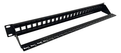 China TW-NWP-16 19〃1U UTP Blank Patch Panel 24 Ports Use for UTP Keystone Jack With  Back Bar for sale