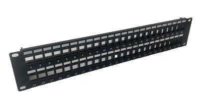 China TW-NWP-17 19〃2U UTP Blank Patch Panel 48 Ports Use for UTP Keystone Jack With  Back Bar for sale