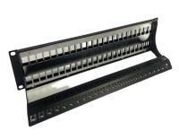 China TW-NWP-19 19〃2U STP Blank Patch Panel 48 Ports Use for STP Keystone Jack With  Back Bar for sale