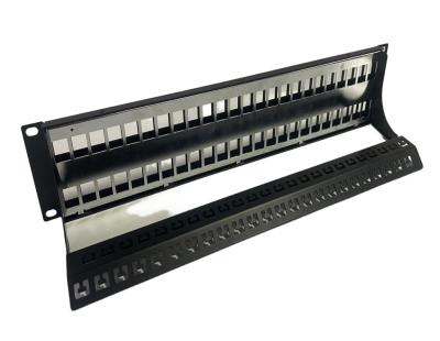 China TW-NWP-19 19〃2U STP Blank Patch Panel 48 Ports Use for STP Keystone Jack With  Back Bar for sale