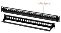 China TW-NWP-21 19〃1U UTP Blank Patch Panel 24 Ports Use for UTP Keystone Jack With Back Bar and Label Space for sale