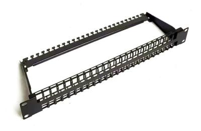 China TW-NWP-22 19〃1U UTP Blank Patch Panel 48 Ports Use for UTP Keystone Jack With  Back Bar for sale