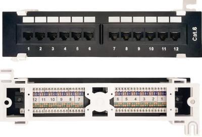 China TW-NWP-03 12 Port Cat5e Cat6 Cat6A Vertical Patch Panel with Wallmount Bracket for sale