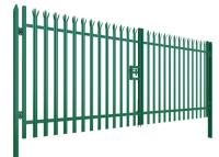 China Wrought Iron Steel Palisade Fence Powder Coated For Border Angle Rail 1.8*3m for sale