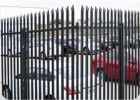 China Powder Coated Black Tubular Steel Galvanised Palisade Fencing Panels For Garden for sale