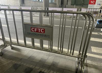 China Stainless Steel Bridge Feet Crowd Control Barriers For Canton Fair 1.1*2.1m for sale
