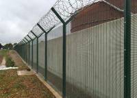 China Green Color 358 Security Fence with Y Post Razor Wire on Top for Prison for sale