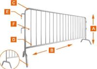 China 5000N Heavy Duty Galvanized Crowd Control Barrier Road Safety Traffic Barricade 1.1x2.5m for sale