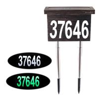 China Dual Use Solar House Numbers Light 2 Lighting Modes Address Sign Light up House Numbers at Night Plaque Stake Outdoor Lights for sale