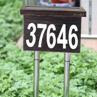 China Dual Use Solar House Numbers Light 2 Lighting Modes Address Sign Light up House Numbers at Night Plaque Stake Outdoor Lights for sale