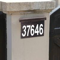 China Dual Use Solar House Numbers Light 2 Lighting Modes Address Sign Light up House Numbers at Night Plaque Stake Outdoor Lights for sale