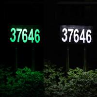 China Dual Use Solar House Numbers Light 2 Lighting Modes Address Sign Light up House Numbers at Night Plaque Stake Outdoor Lights for sale