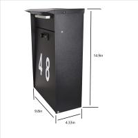 China Solar Powered Wall Mount Mailbox with Code Lock Post Mount Mail Box LED Light Modern Design Easy Installation Energy Saving for sale