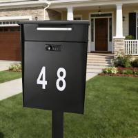 China Solar Powered Wall Mount Mailbox with Code Lock Post Mount Mail Box LED Light Modern Design Easy Installation Energy Saving for sale