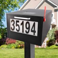 China Post Mount Mailbox 2 Lighting Modes Solar Numbers Light Large Capacity Infrared Sensor Illuminated at Night Numbers Mail Box for sale