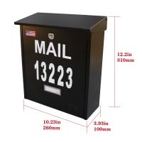 China Wall Mount Locking Mailbox Large Capacity Security House Numbers Mailbox Waterproof Vertical Drop Mail Box Outdoor with Keys for sale