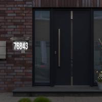China Solar House Numbers Light Address Sign for House or Yard Light up House Numbers at Night Waterproof Metal Plaque Outdoor Lights for sale