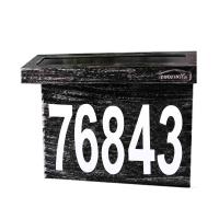 China Solar House Numbers Light Address Sign for House or Yard Light up House Numbers at Night Waterproof Metal Plaque Outdoor Lights for sale