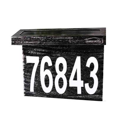China Solar House Numbers Light Address Sign for House or Yard Light up House Numbers at Night Waterproof Metal Plaque Outdoor Lights for sale