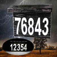 China Solar House Numbers Light Address Sign for House or Yard Light up House Numbers at Night Waterproof Metal Plaque Outdoor Lights for sale