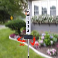 China Solar House Numbers Light Stake Sensor Solar Panel Address Sign for House Yard Light up House Numbers Night Metal Plaque Lights for sale
