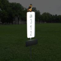 China Solar House Numbers Light Stake Sensor Solar Panel Address Sign for House Yard Light up House Numbers Night Metal Plaque Lights for sale