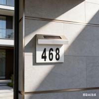 China Solar House Numbers Light Address Sign for House or Yard Light up House Numbers at Night Waterproof Metal Plaque Outdoor Lights for sale