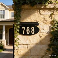 China Solar House Numbers Light Address Sign for House or Yard Light up House Numbers at Night Waterproof Metal Plaque Outdoor Light for sale