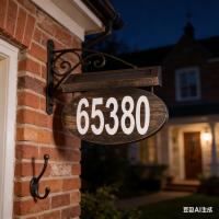 China Solar House Numbers Light Address Sign for House or Yard Light up House Numbers at Night Waterproof Metal Plaque Outdoor Light for sale