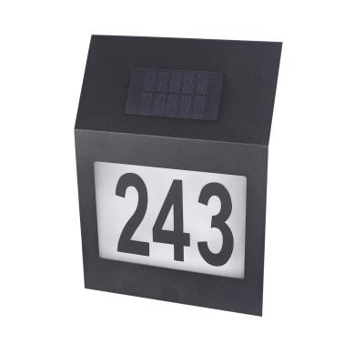 China Solar House Numbers Light Address Sign for House or Yard Light up House Numbers at Night Waterproof Metal Plaque Outdoor Light for sale