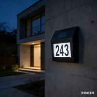 China Solar House Numbers Light Address Sign for House or Yard Light up House Numbers at Night Waterproof Metal Plaque Outdoor Light for sale