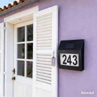 China Solar House Numbers Light Address Sign for House or Yard Light up House Numbers at Night Waterproof Metal Plaque Outdoor Light for sale