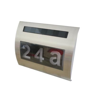 China Solar House Numbers Light Address Sign for House or Yard Light up House Numbers at Night Waterproof Metal Plaque Outdoor Light for sale