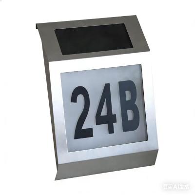China Solar House Numbers Light Address Sign for House or Yard Light up House Numbers at Night Waterproof Metal Plaque Outdoor Light for sale