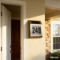 China Solar House Numbers Light Address Sign for House or Yard Light up House Numbers at Night Waterproof Metal Plaque Outdoor Light for sale