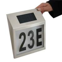 China Solar House Numbers Light Stainless Steel Address Sign for House or Yard Light up House Numbers at Night Plaque Outdoor Light for sale