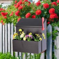 China Wall Mount Mailbox with Flower Planter Large Capacity Security Wall Mounted Mailbox Waterproof Vertical Drop Mail Box Outdoor for sale