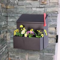 China Wall Mount Mailbox with Flower Planter Large Capacity Security Wall Mounted Mailbox Waterproof Vertical Drop Mail Box Outdoor for sale
