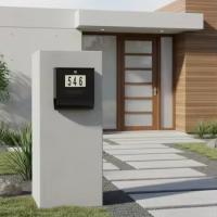 China Solar Powered Wall Mount Mailbox with LED Light Weatherproof & Modern Design Easy Installation Weather Resistant Energy Saving for sale