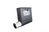 China Solar Powered Wall Mount Mailbox with LED Light Weatherproof & Modern Design Easy Installation Weather Resistant Energy Saving for sale