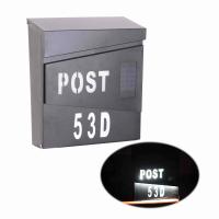 China Solar Powered Wall Mount Mailbox with LED Light Weatherproof & Modern Design Easy Installation Weather Resistant Energy Saving for sale