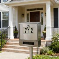 China Solar Powered Wall Mount Mailbox with LED Light Post Mount Modern Design Easy Installation Weather Resistant Energy Saving for sale